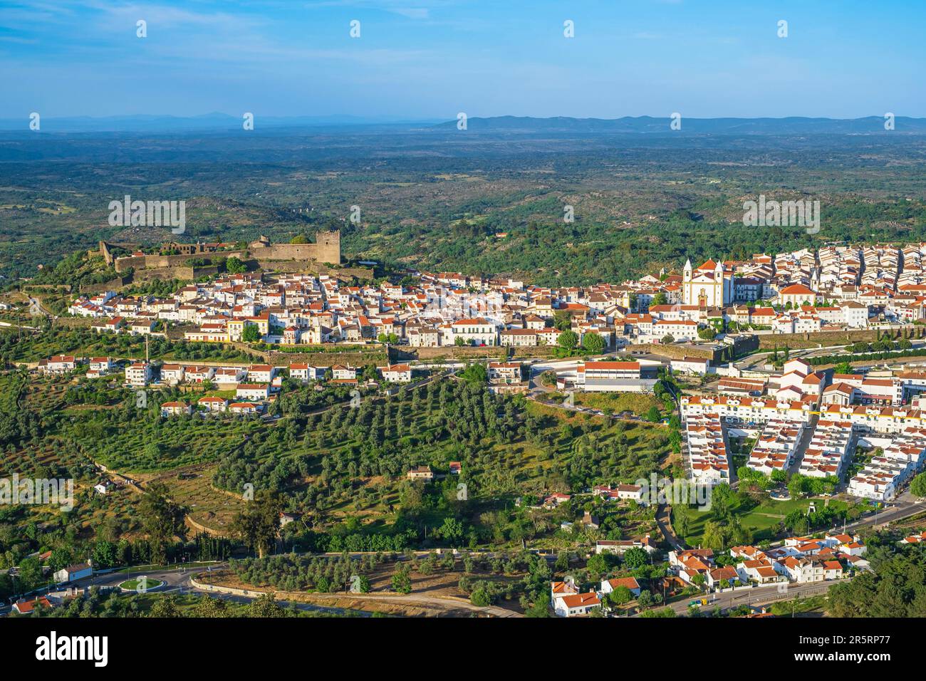 Portugal, Alentejo region, Castelo de Vide, perched village dominated ...