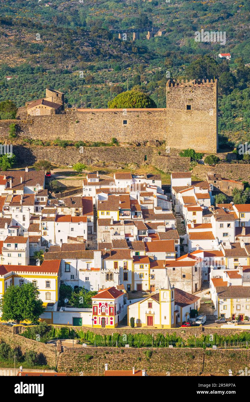 Portugal, Alentejo region, Castelo de Vide, perched village dominated ...