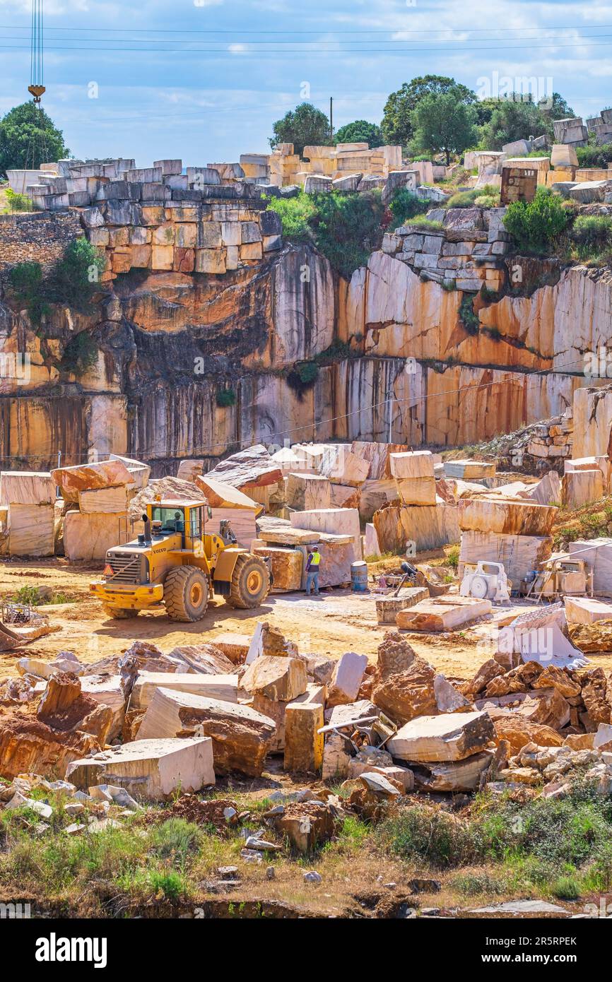 Portugal, Alentejo region, Estremoz, marble quarry, region known for ...