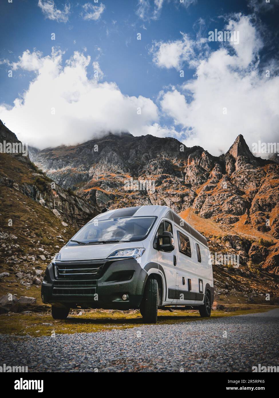 Traveling with a Camping car in the Verdon canyon in the South of ...