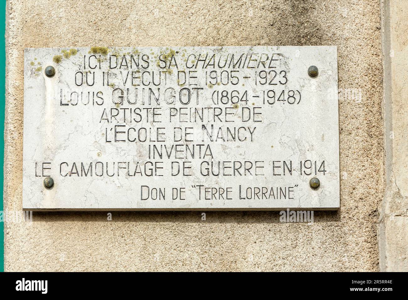 France, Meurthe et Moselle, Nancy, plate on the wall of the house ...