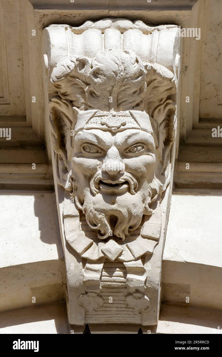 France, Meurthe et Moselle, Nancy, detail of the mascarons on the ...