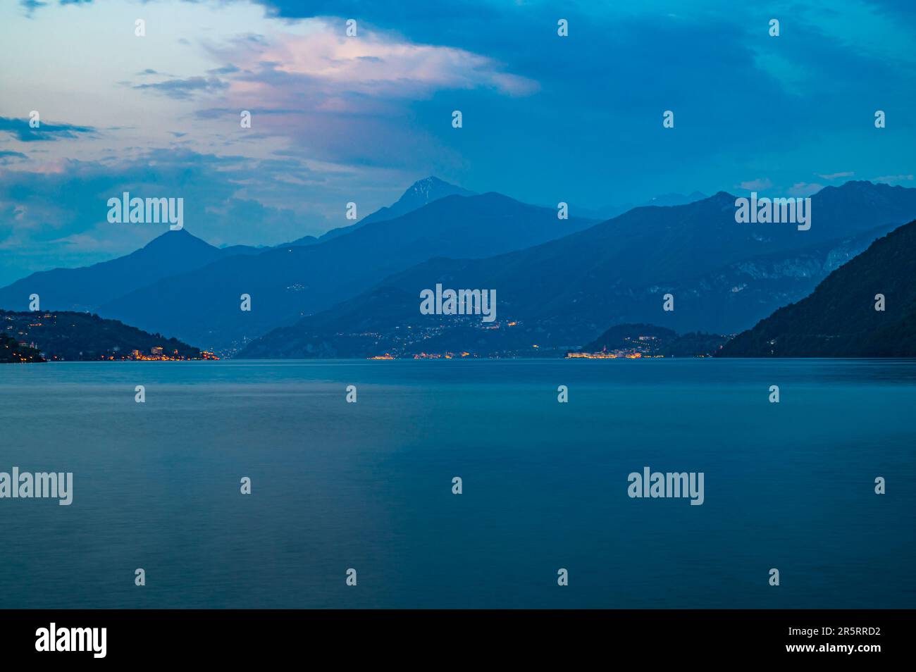 Panorama on Lake Como, with the villages of Tremezzina, Bellagio and ...