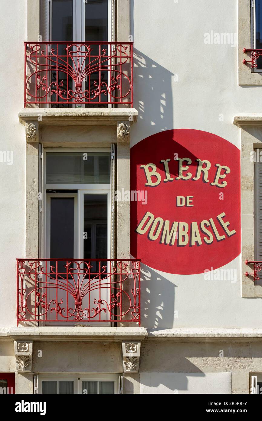 France, Meurthe et Moselle, Nancy, old advertisement for a local beer ...