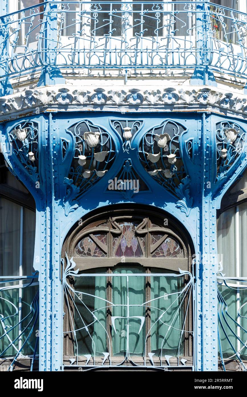 France, Meurthe et Moselle, Nancy, detail of the facade of the Art ...