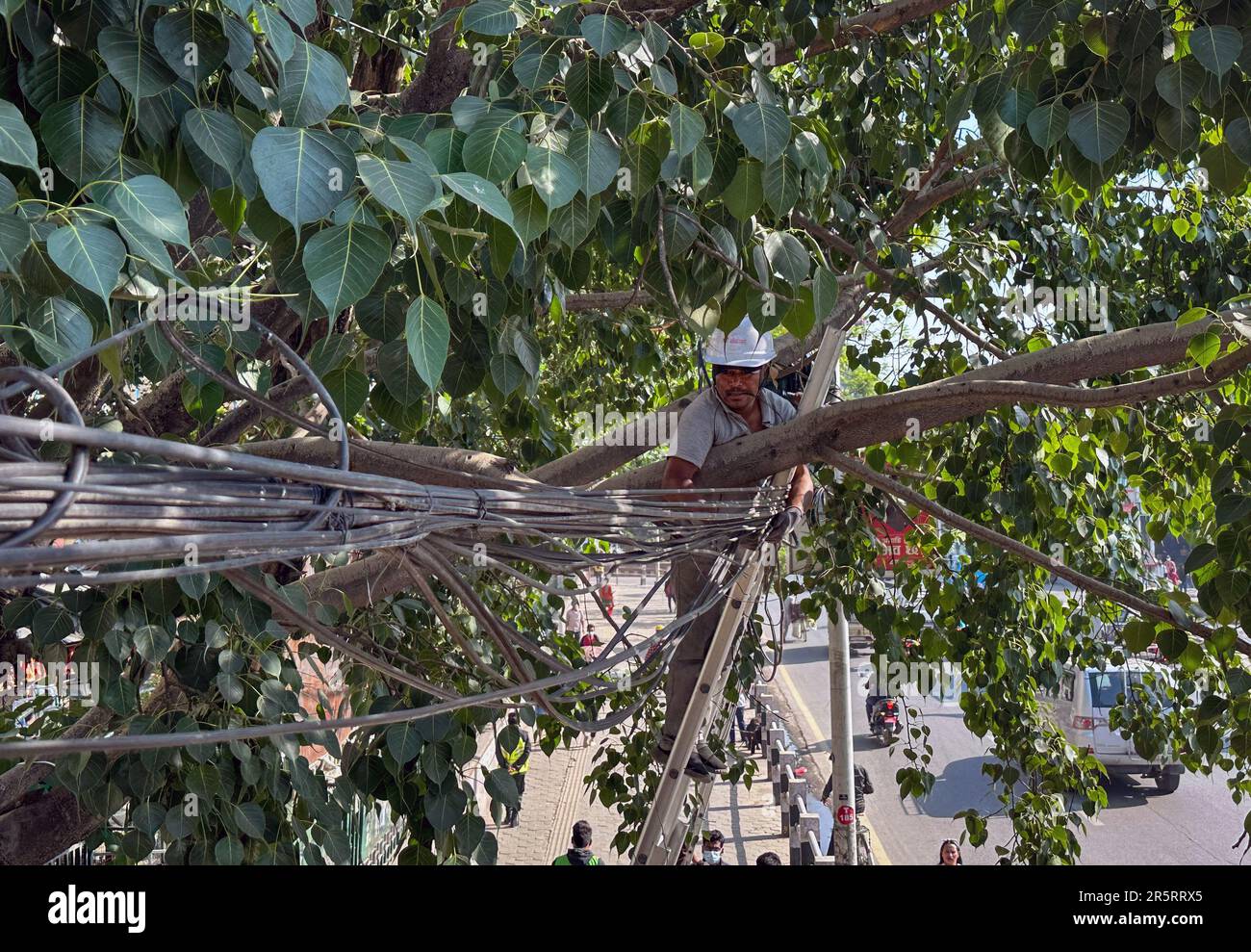 Kathmandu, Bagmati, Nepal. 5th June, 2023. A techinician arranges the ...