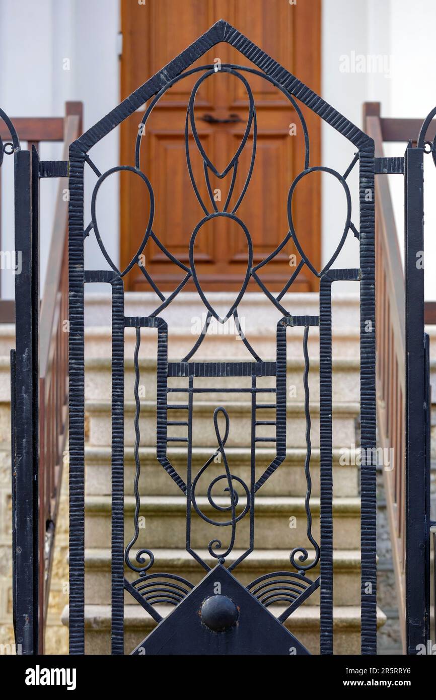 France, Meurthe et Moselle, Nancy, detail of the ironwork made of ...