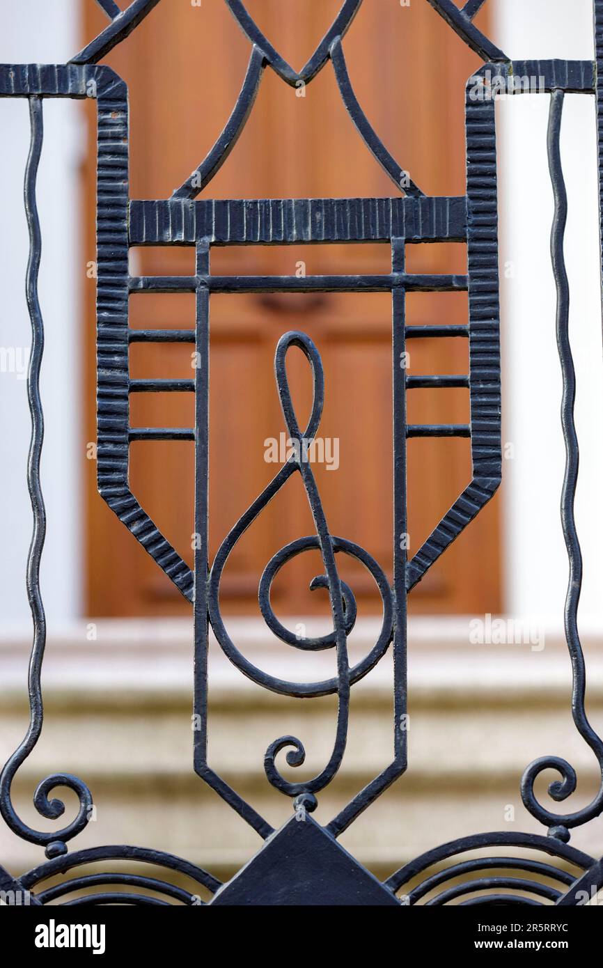 France, Meurthe et Moselle, Nancy, detail of the ironwork made of ...