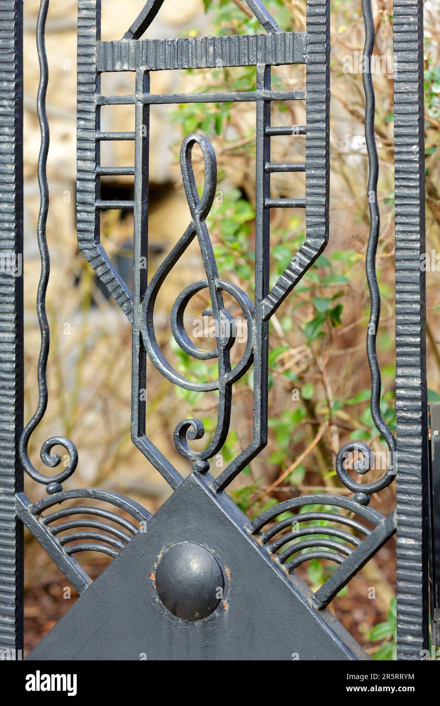 France, Meurthe et Moselle, Nancy, detail of the ironwork made of ...