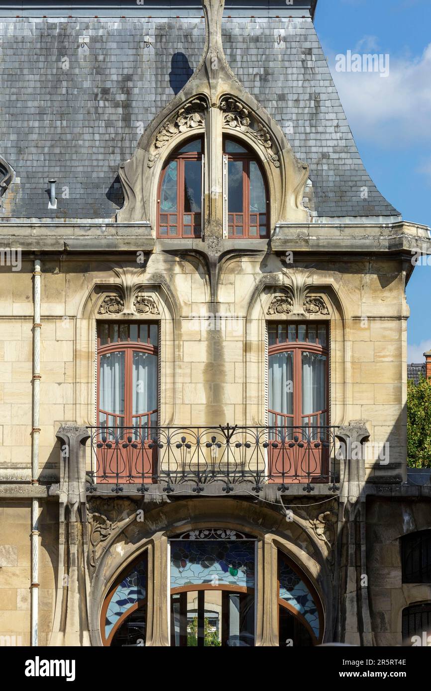 France, Meurthe et Moselle, Nancy, facade of the Bergeret house, a ...