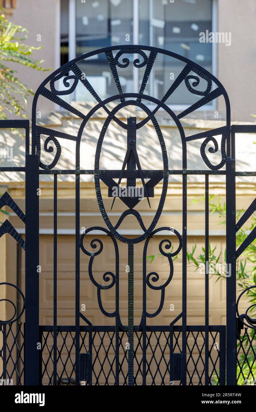 France, Meurthe et Moselle, Nancy, detail of the doorway of the house ...