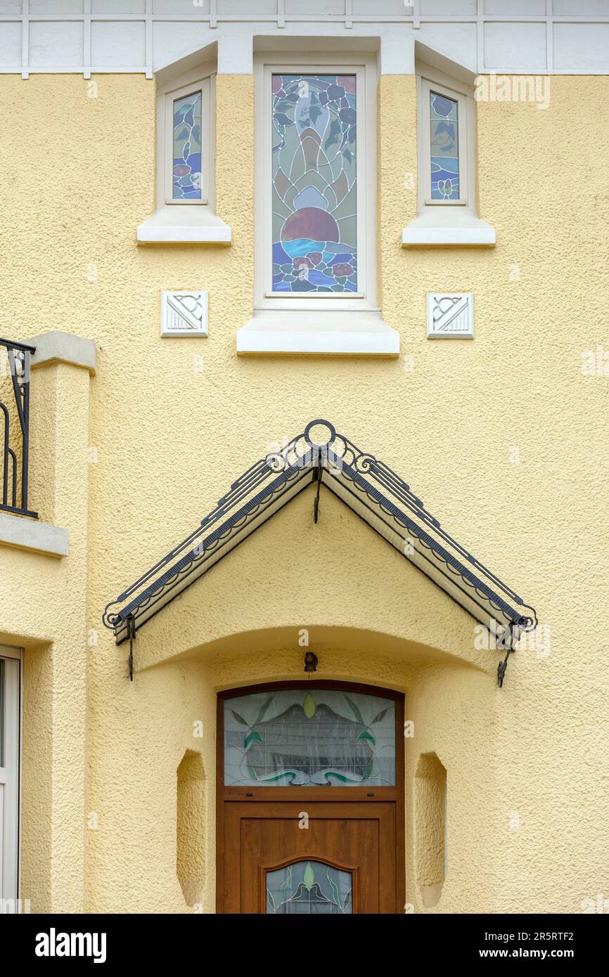 France, Meurthe et Moselle, Nancy, facade of a house in Art Deco style ...