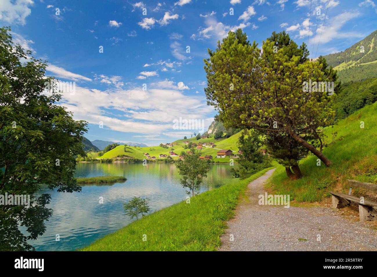 Lake Lungernsee in swiss Alps, Switzerland Stock Photo - Alamy