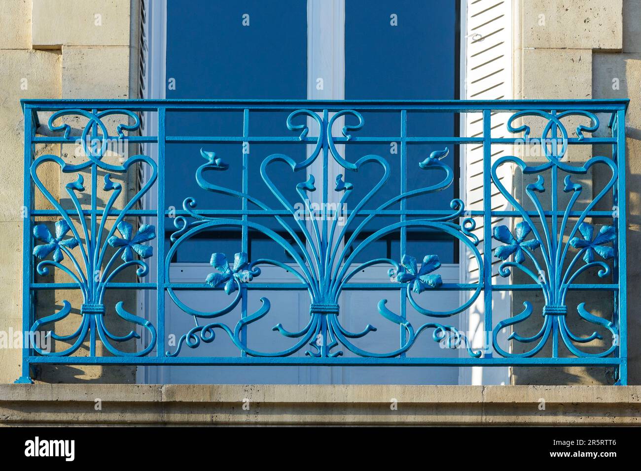 France, Meurthe et Moselle, Nancy, detail of the railing of a balcony ...