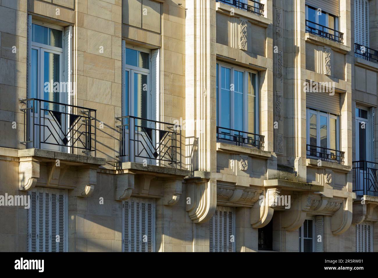 France, Meurthe et Moselle, Nancy, facade of an apartment building in ...