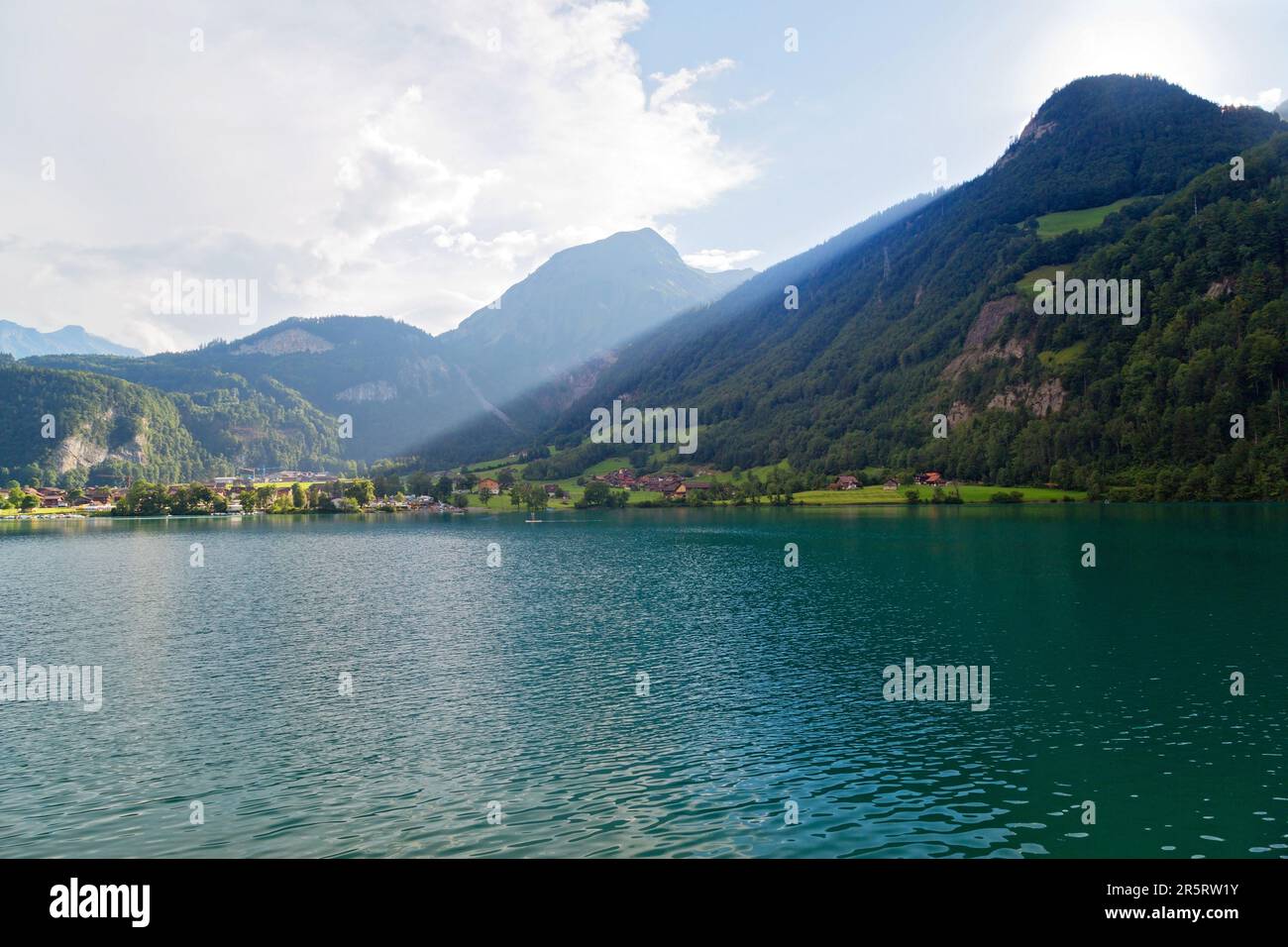 Lake Lungernsee in swiss Alps, Switzerland Stock Photo - Alamy