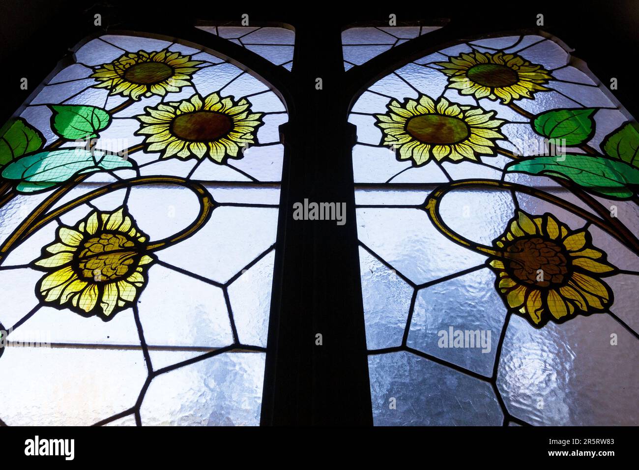 France, Meurthe et Moselle, Nancy, Art Nouveau stained glass window ...