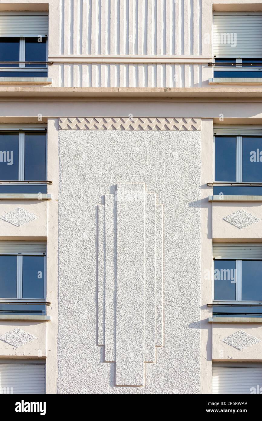 France, Meurthe et Moselle, Nancy, facade of an apartment building in ...
