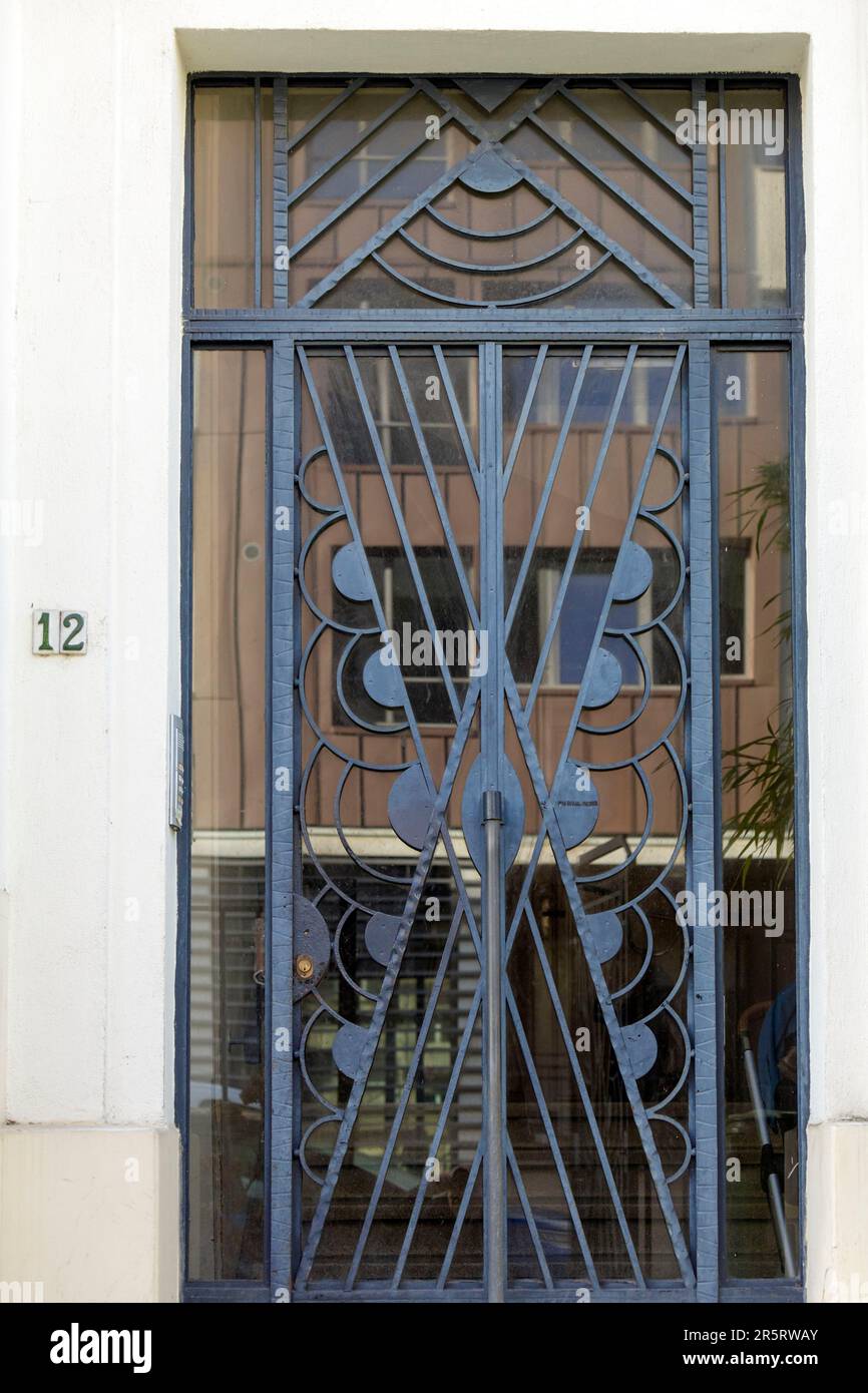 France, Meurthe et Moselle, Nancy, doorway of an apartment building in ...
