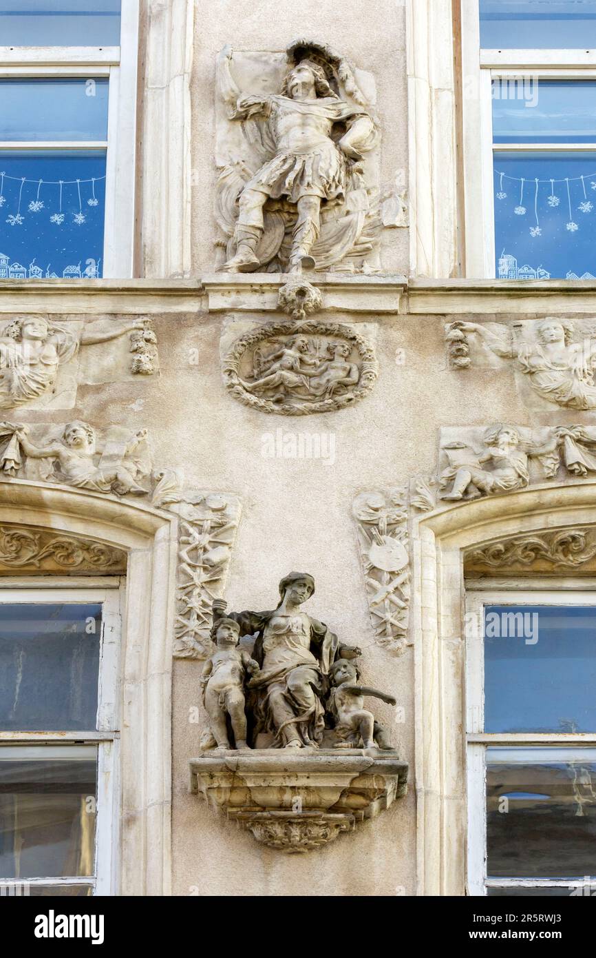 France, Meurthe et Moselle, Nancy, facade of the Adam house named after ...