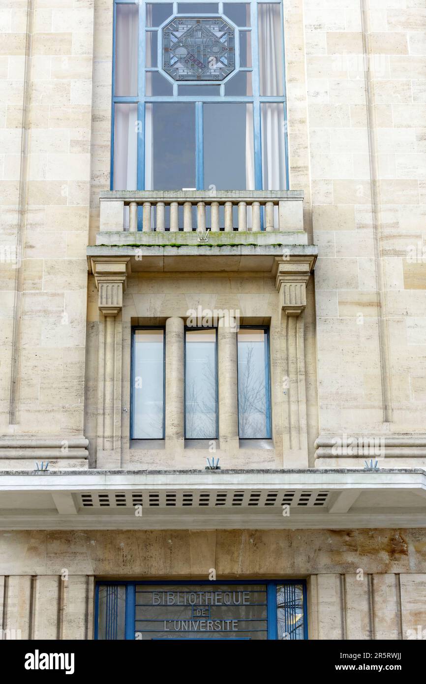 France, Meurthe et Moselle, Nancy, facade of the Bibliotheque ...
