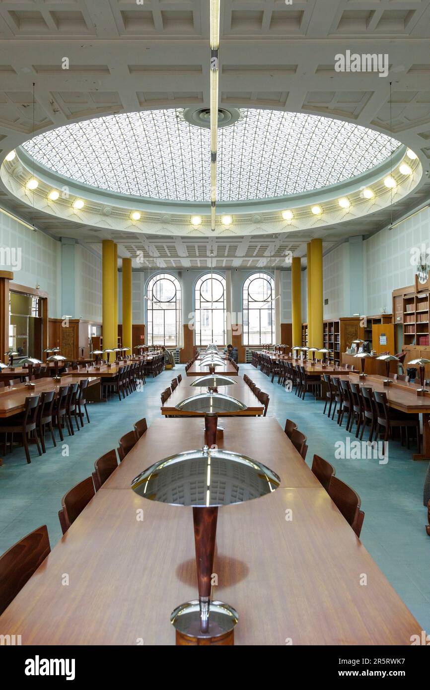 France, Meurthe et Moselle, Nancy, the reading room of the Bibliotheque ...