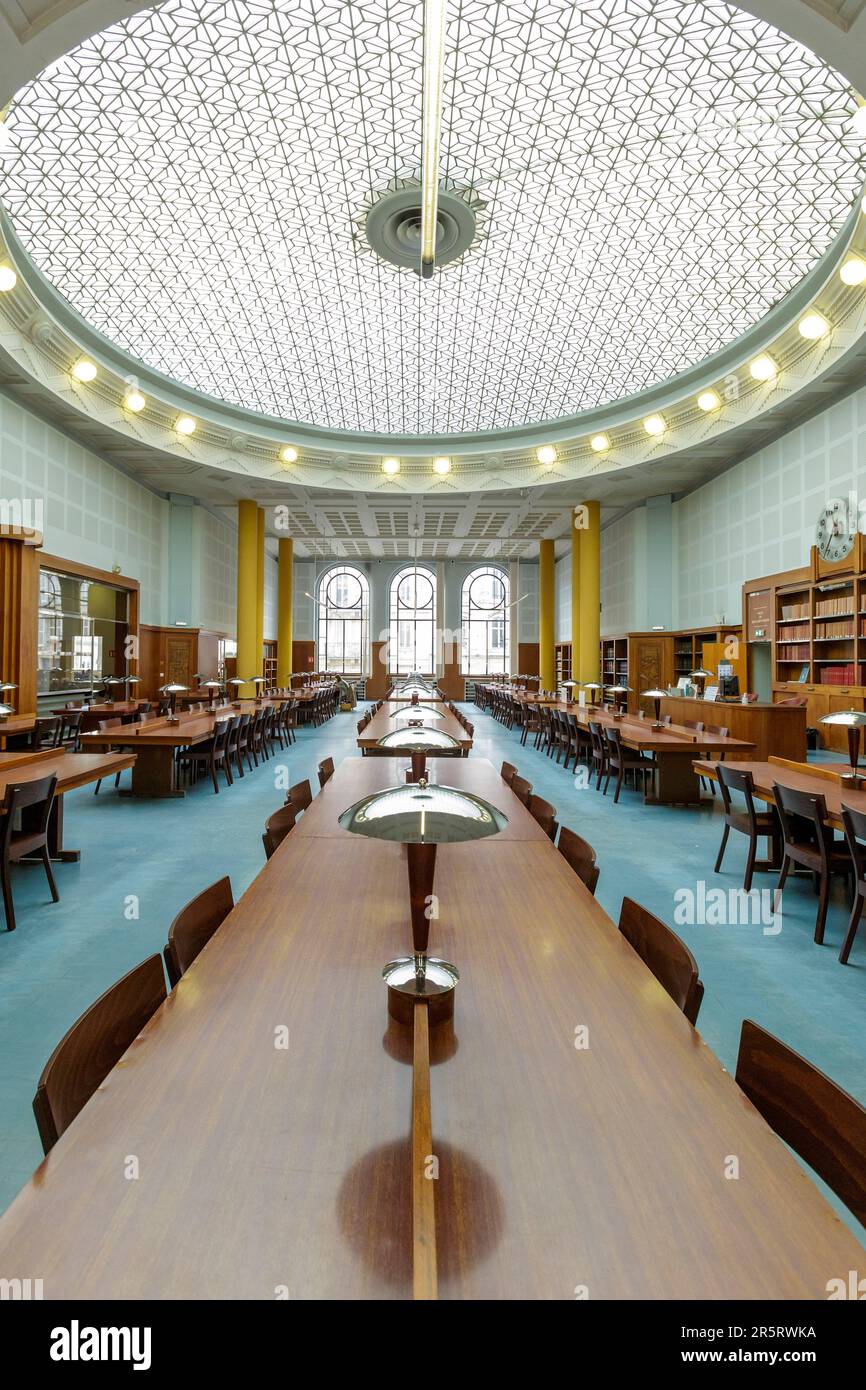 France, Meurthe et Moselle, Nancy, the reading room of the Bibliotheque ...