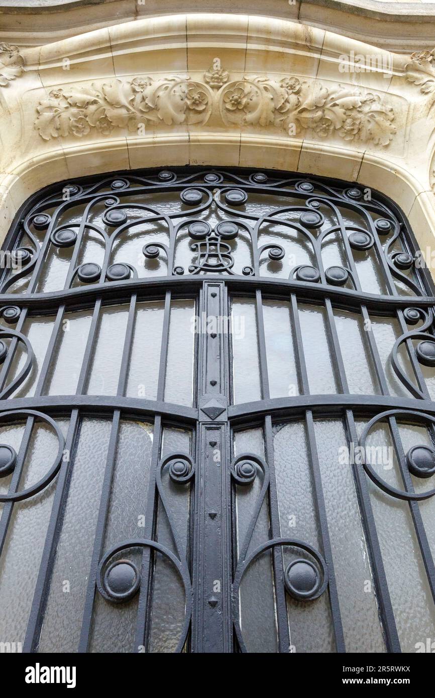 France, Meurthe et Moselle, Nancy, doorway in Art Nouveau style of the ...
