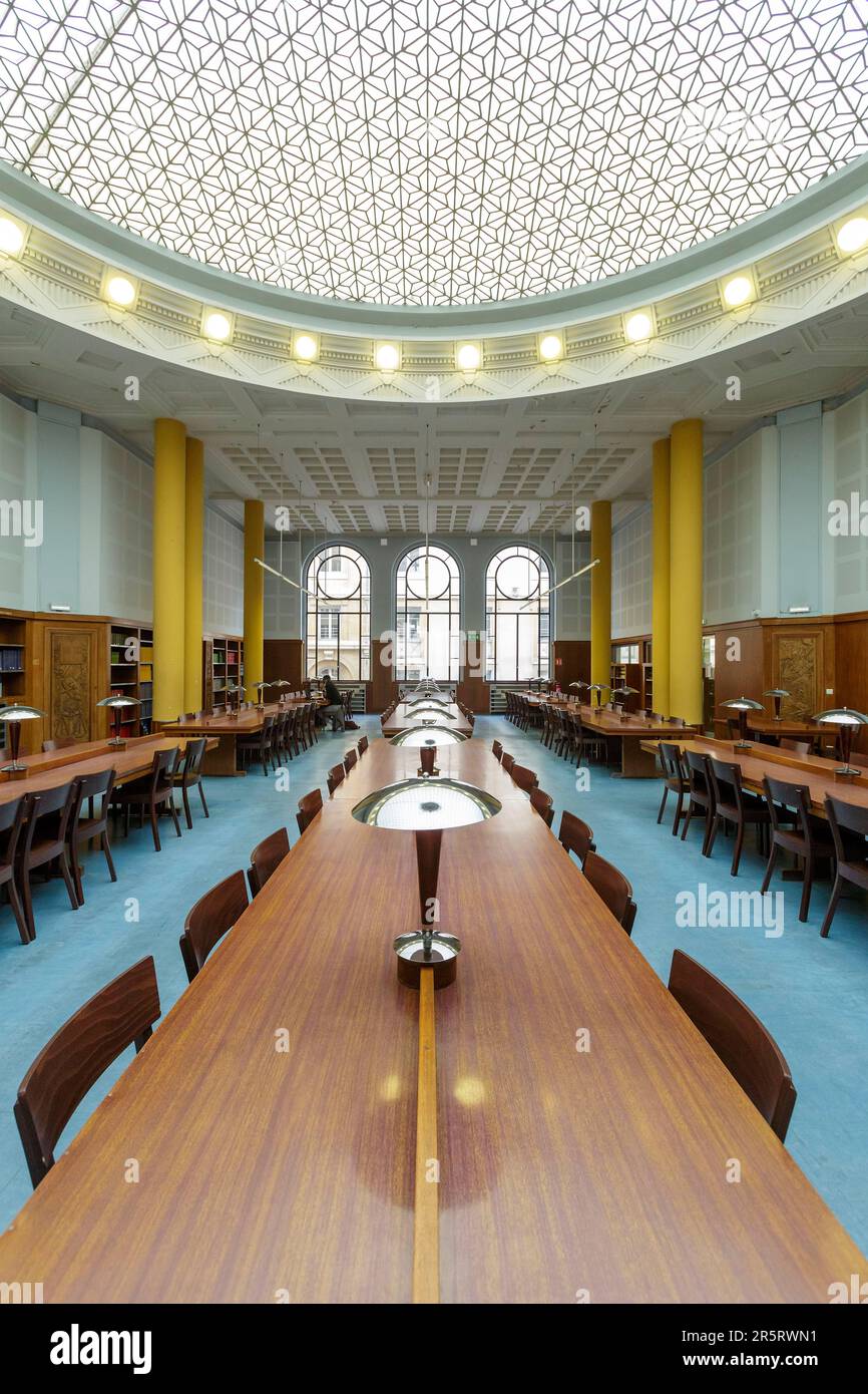 France, Meurthe et Moselle, Nancy, the reading room of the Bibliotheque ...