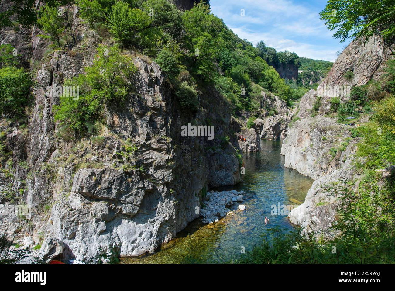 France, Ardeche, Thueyts, pont du diable, devil's bridge over the ...