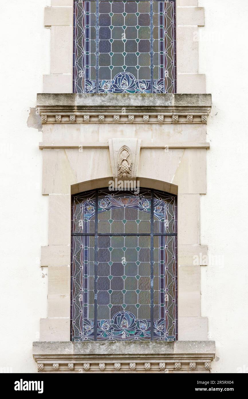 France, Meurthe et Moselle, Nancy, facade of a small apartment building ...