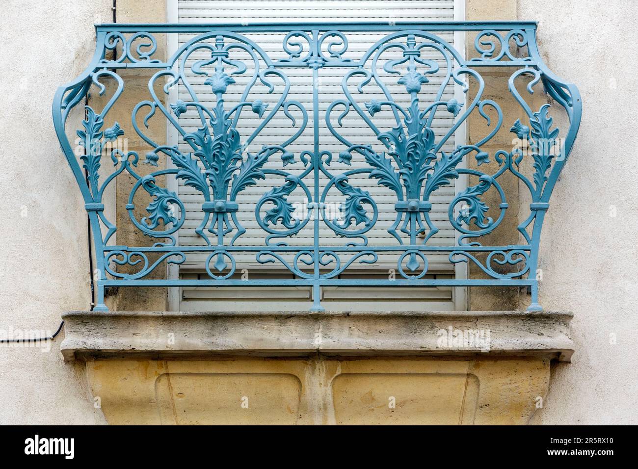 France, Meurthe et Moselle, Nancy, window guardrail on the facade of a ...