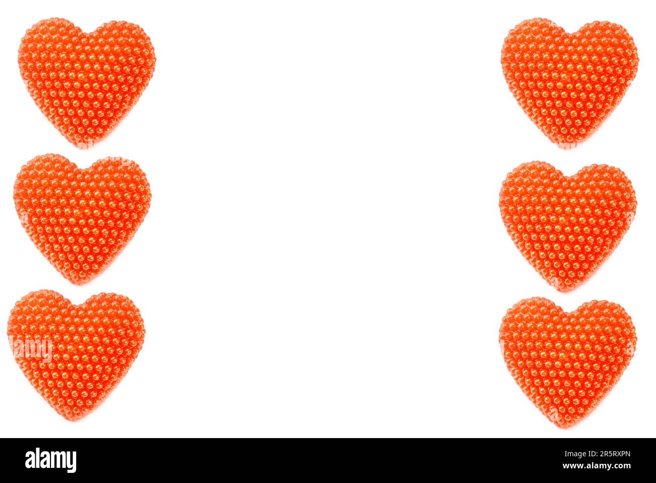 Frame of small red hearts. Heart isolated on white background. Collage ...