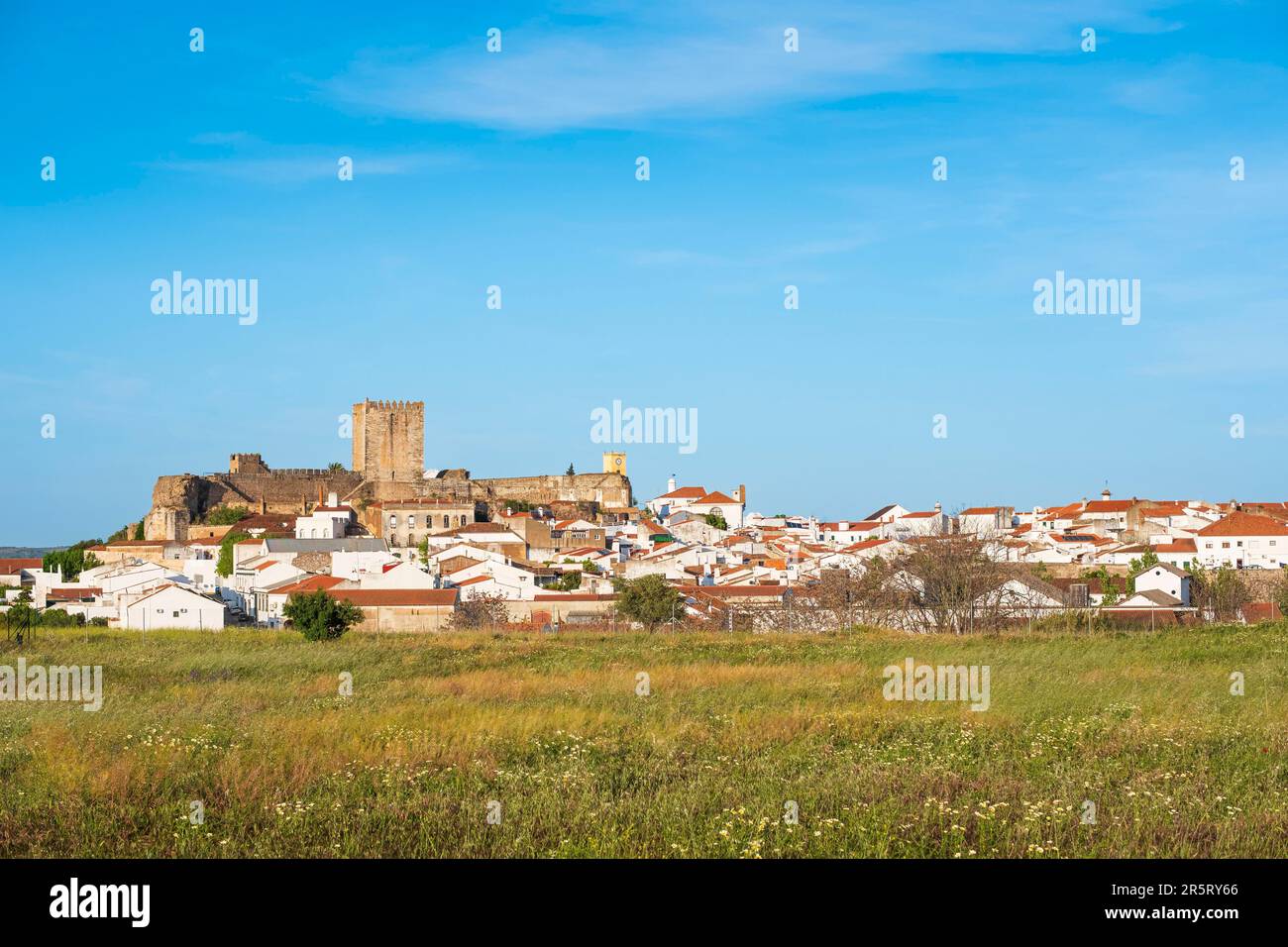 Portugal, Alentejo region, Moura, the medieval castle dominates the old ...