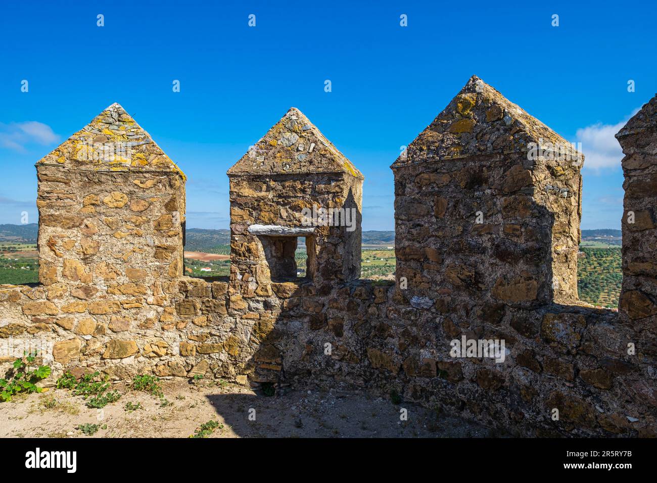 Portugal, Alentejo region, Moura, remains of the medieval castle Stock ...
