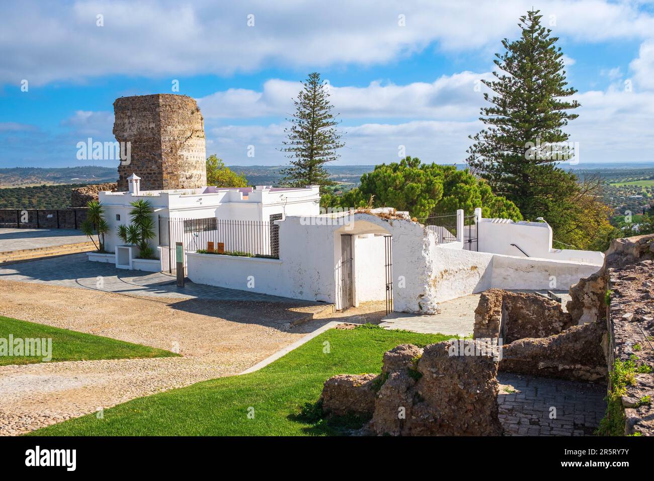 Portugal, Alentejo region, Moura, remains of the medieval castle Stock ...