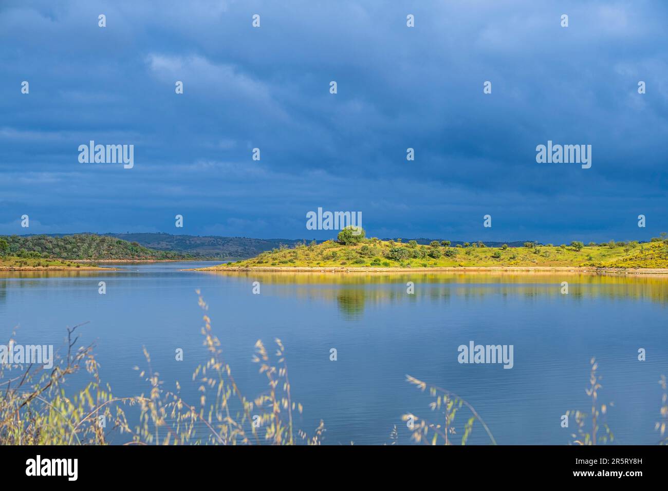 Portugal, Alentejo region, Alqueva, the shores of the Alqueva dam lake ...