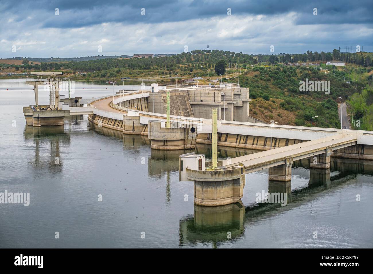 Portugal, Alentejo region, Alqueva, Alqueva Dam, hydroelectric dam on ...