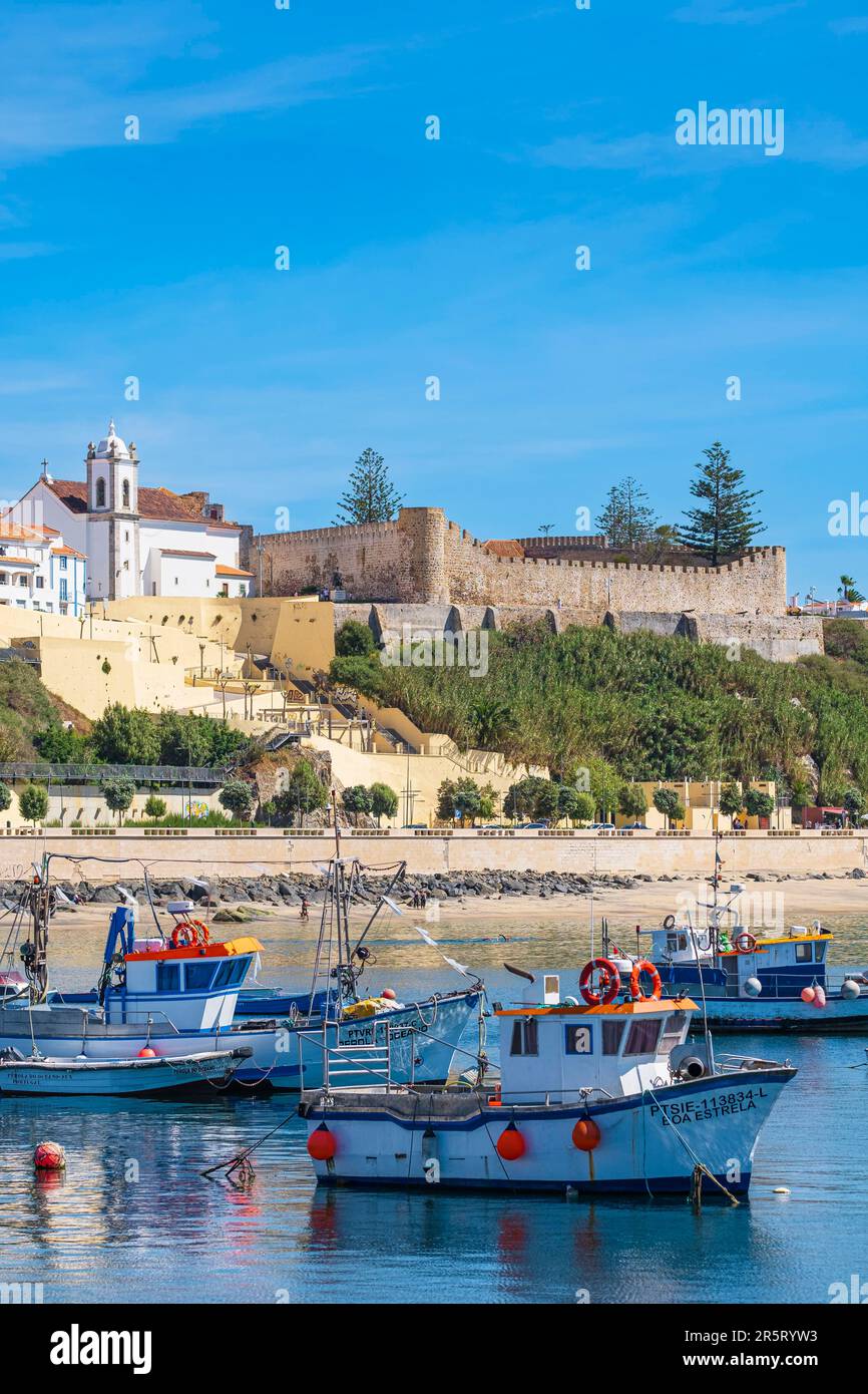 Portugal, Alentejo region, Sines, the fishing harbour, the medieval ...
