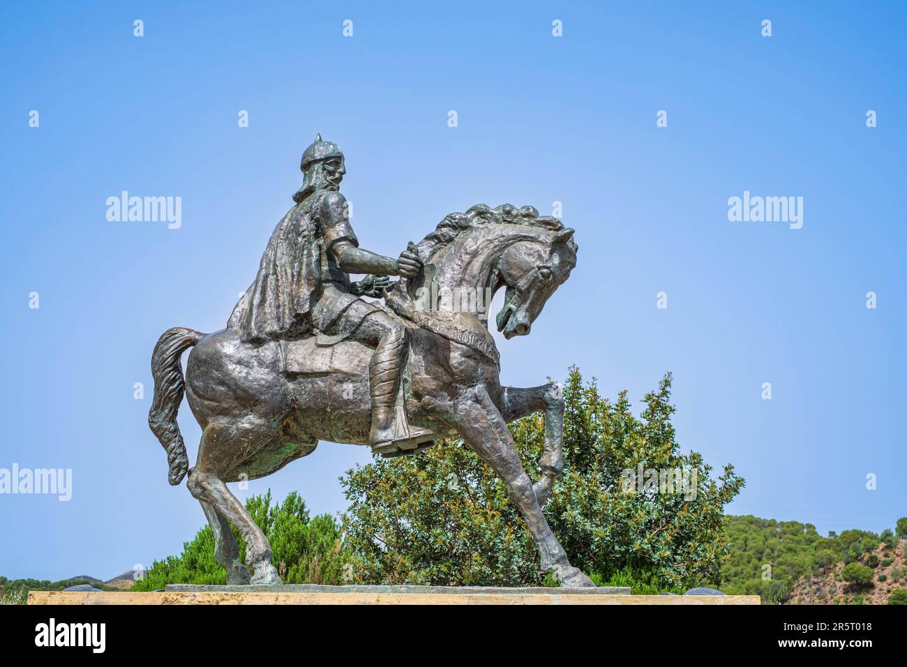 Portugal, Alentejo region, Mertola, equestrian statue of Ahmad Ibn Qasi ...