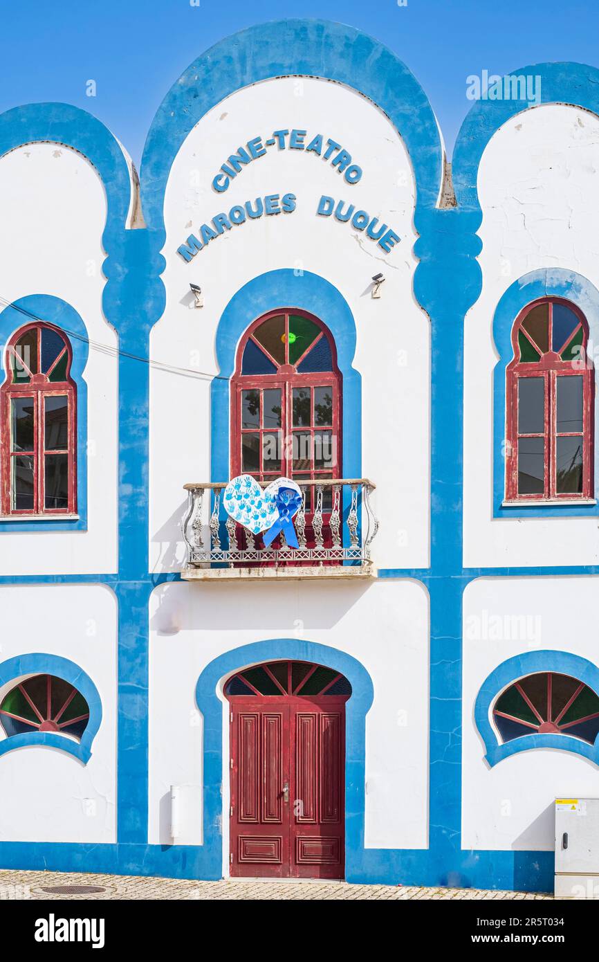 Portugal, Alentejo region, Mertola, municipal movie theatre Marques ...