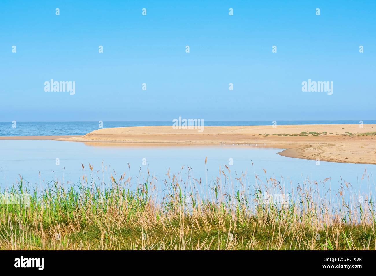 Portugal, Alentejo region, Melides, Melides lagoon joins the Atlantic ...