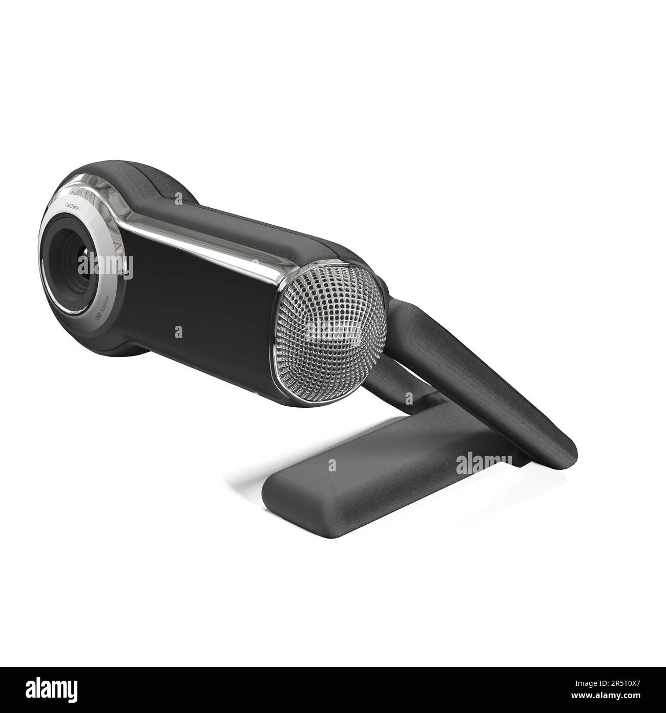 A professional camera with a microphone - 3D render illustration Stock ...