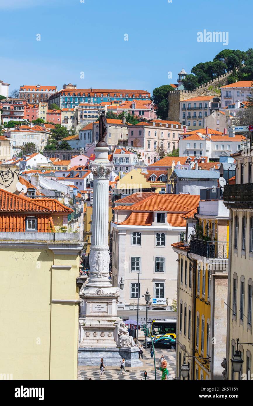 Portugal, Lisbon, Baixa de Lisboa district, King Peter IV Square (Praça ...
