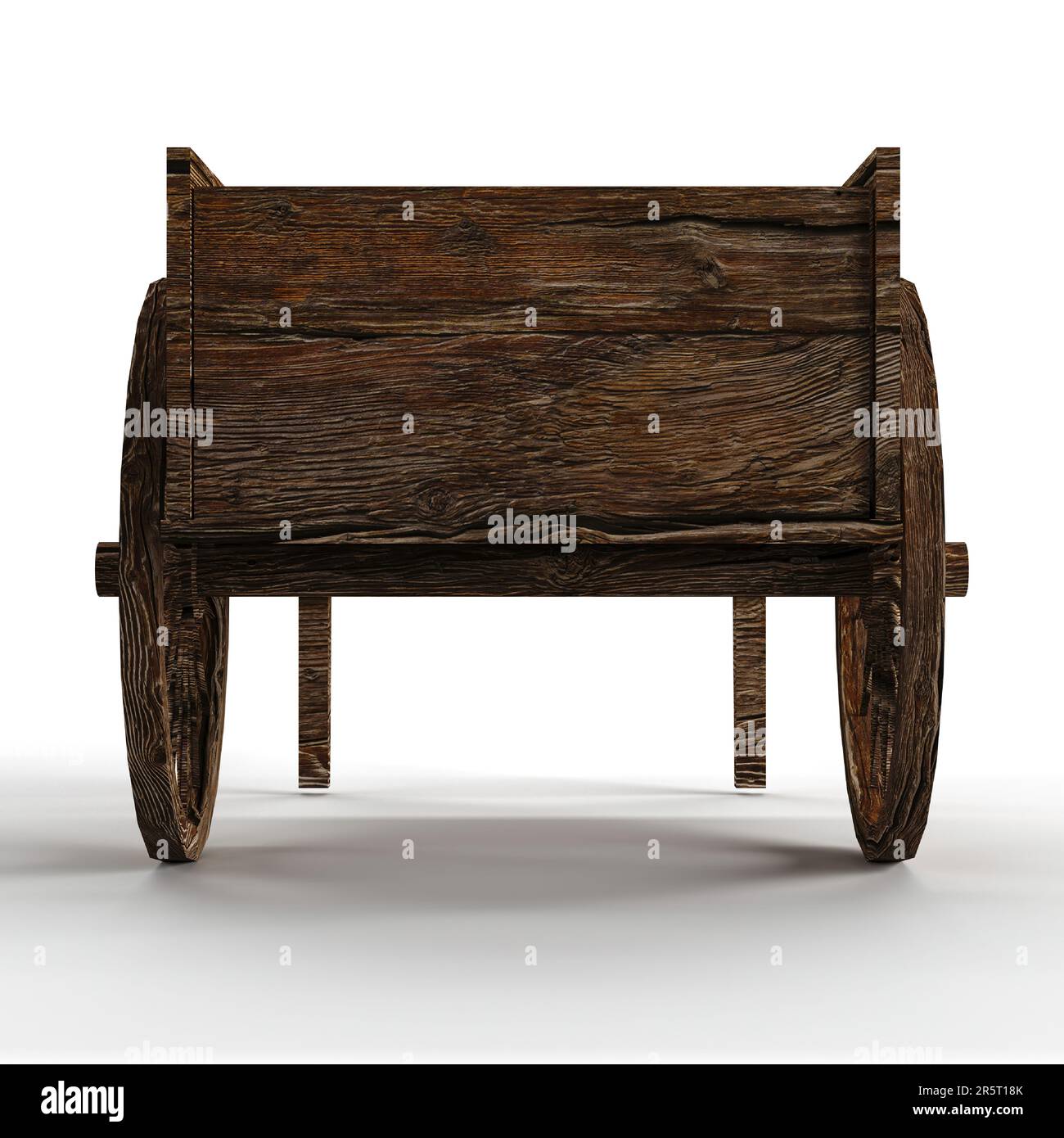 An antique wooden cart on a white background - 3D render Stock Photo ...