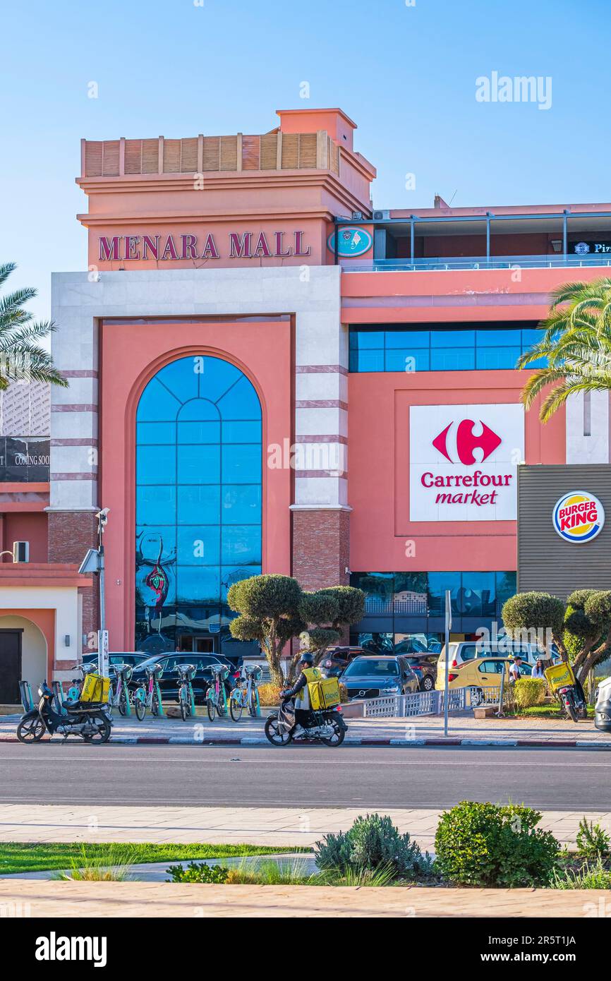 Morocco, Marrakesh, modern district of Hivernage, the Menara Mall ...