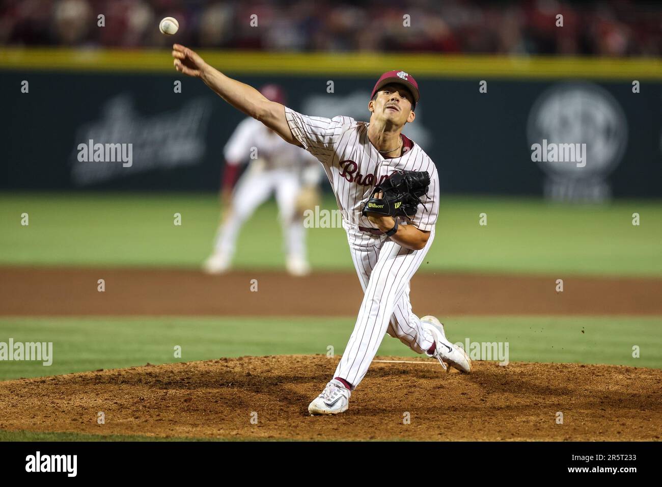 June 4, 2023: August Souza #34 Broncos pitcher releases a ball from the ...
