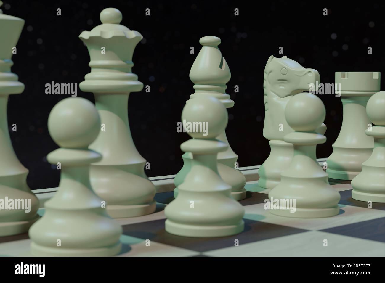 3D Digital Chess Board dynamic lighting futuristic detailed, tension ...