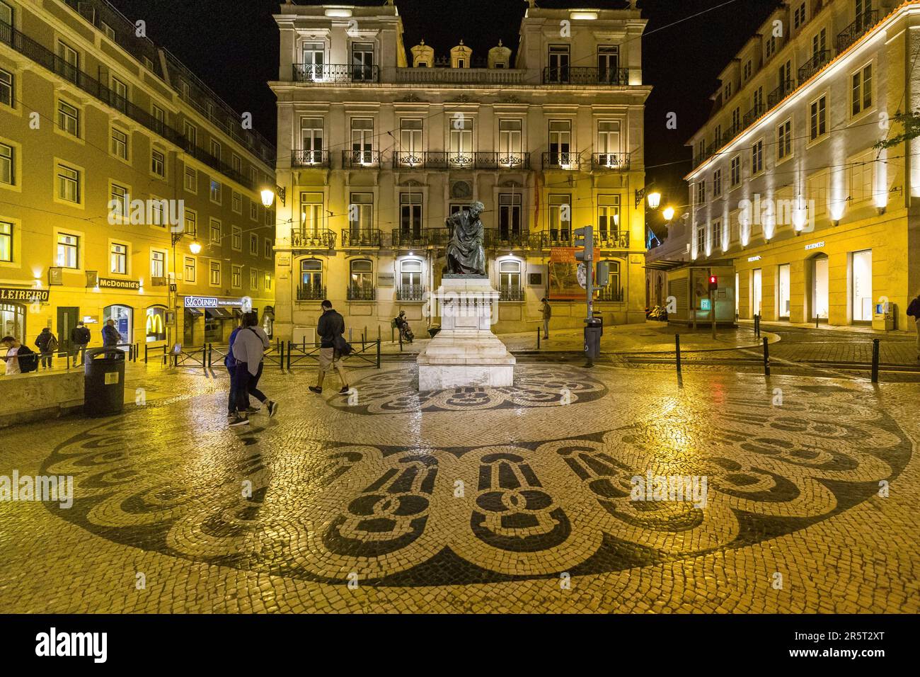 Portugal, Lisbon, Chiado district, Statue of the poet António Ribeiro ...