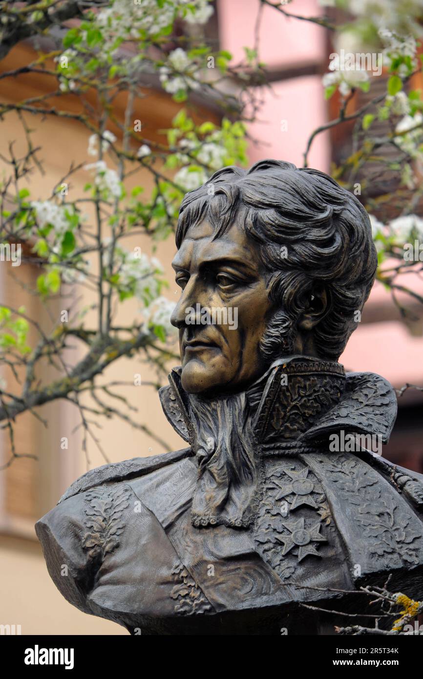 France, Haut Rhin, Rouffach, Place Clemenceau, statue of François ...